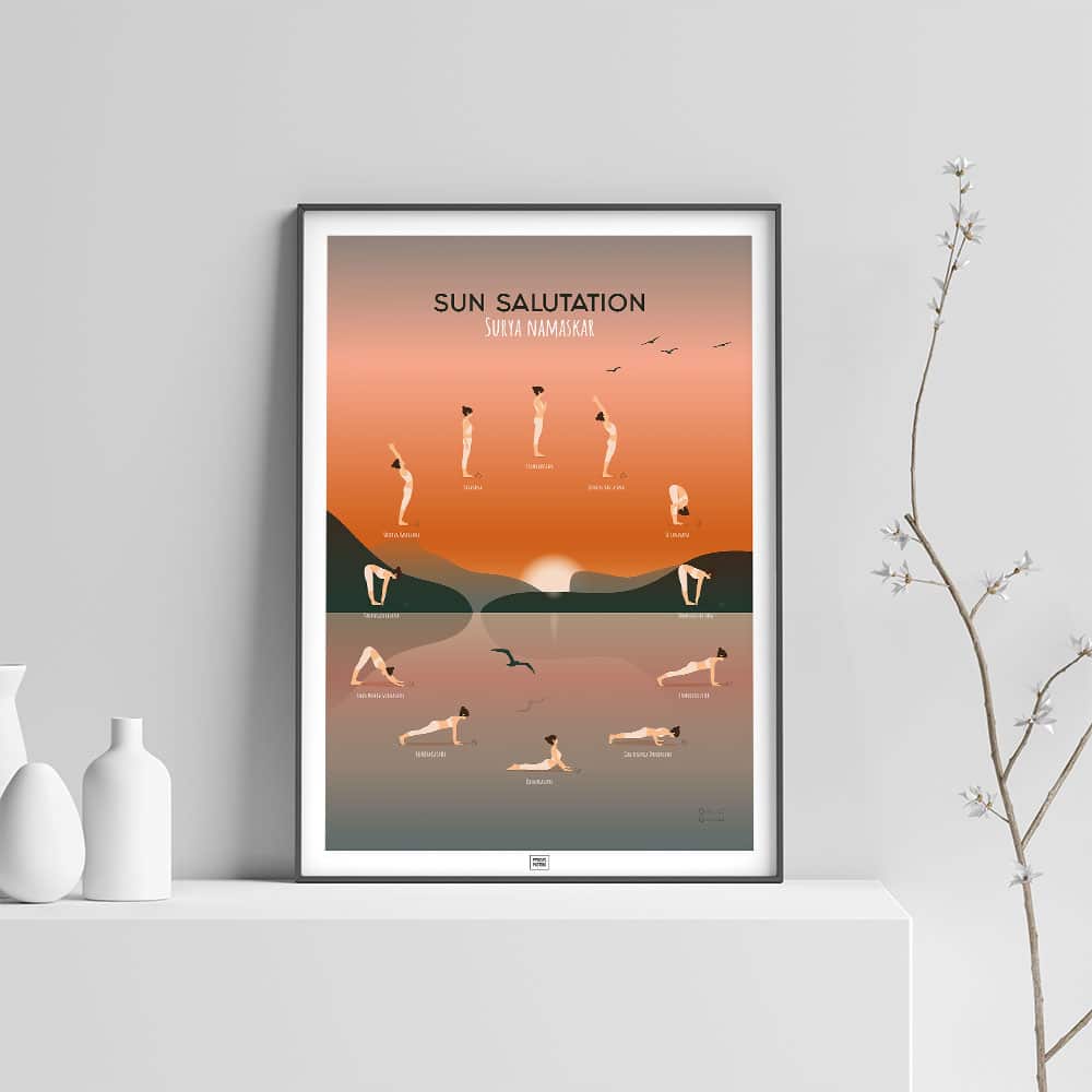Yoga Poster: the Sun Salutation - Frog Posters