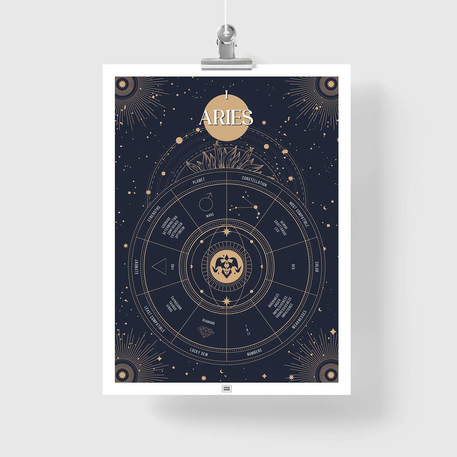 Aries Zodiac Poster - Frog Posters