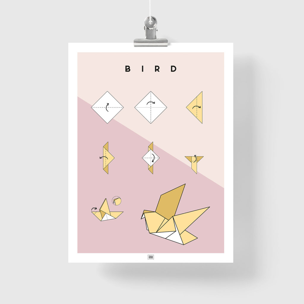 Origami Bird Poster - Frog Posters