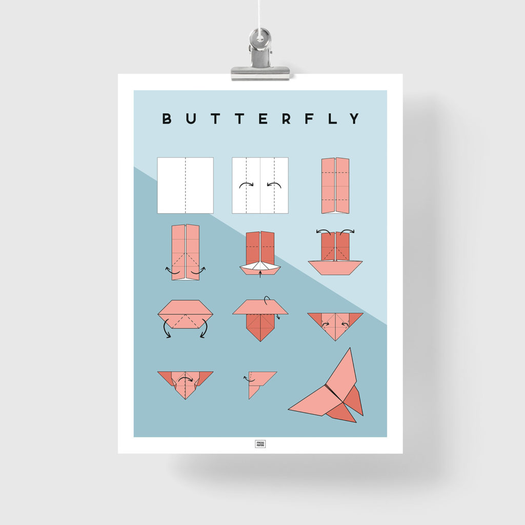 Origami Butterfly Poster - Frog Posters
